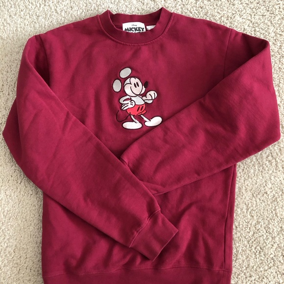 Disney | Sweaters | Disney Red Crew Neck Sweater With Iconic Cartoon ...